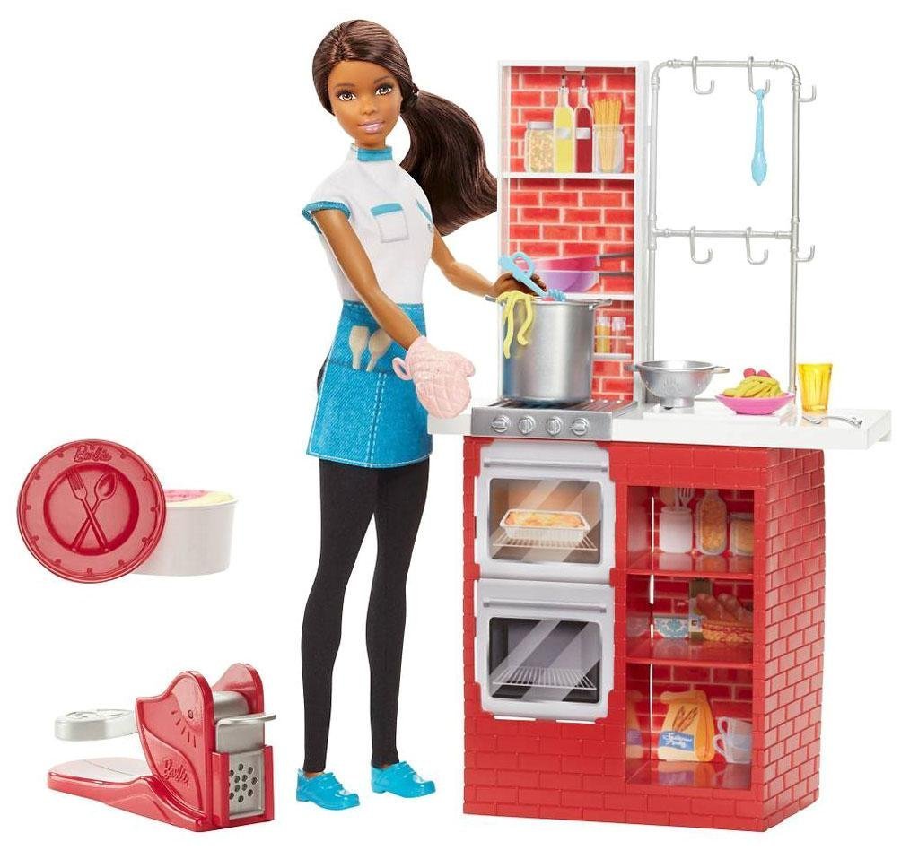 Barbie Spaghetti Szefowa kuchni Afroamerykańska lalka i zestaw do ...