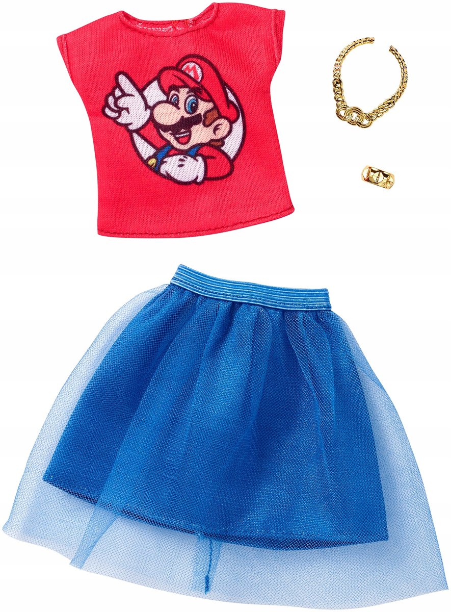 Barbie Super Mario Moda, Niebieski/Czerwony - Mattel | Sklep EMPIK.COM
