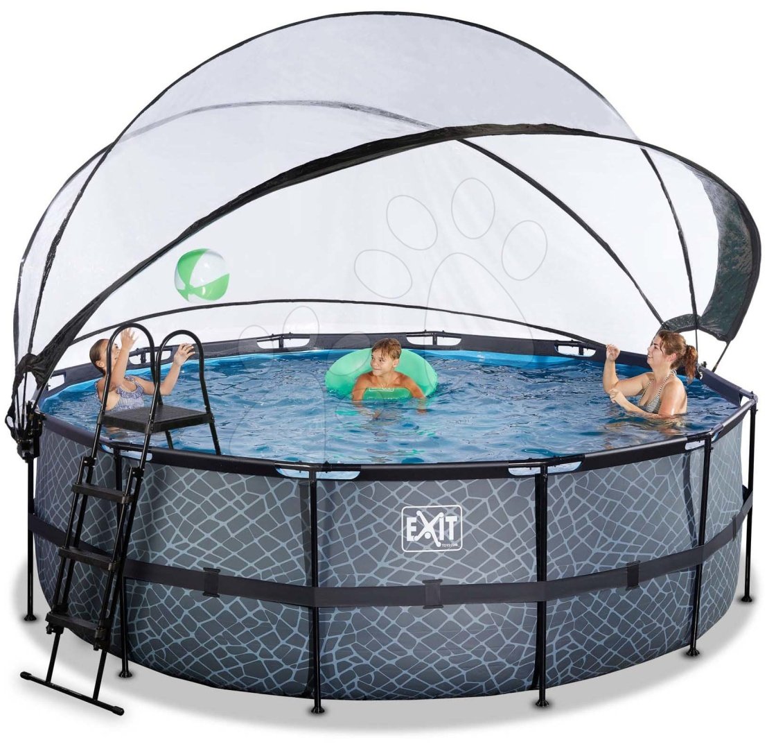 Basen ogrodowy stelażowy 488x122 cm kopuła, pompa piaskowa Stone Exit 30.47.16.00 - EXIT | Sklep ...