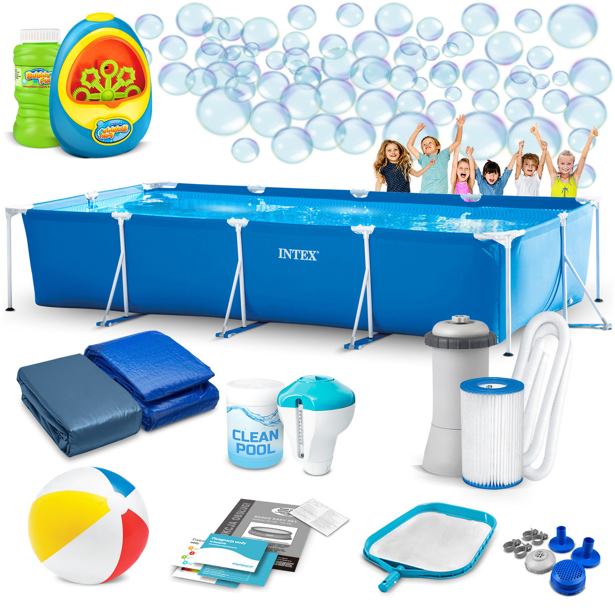Basen ogrodowy stelażowy INTEX 28273 450x220x84cm 15w1 zestaw - Intex ...