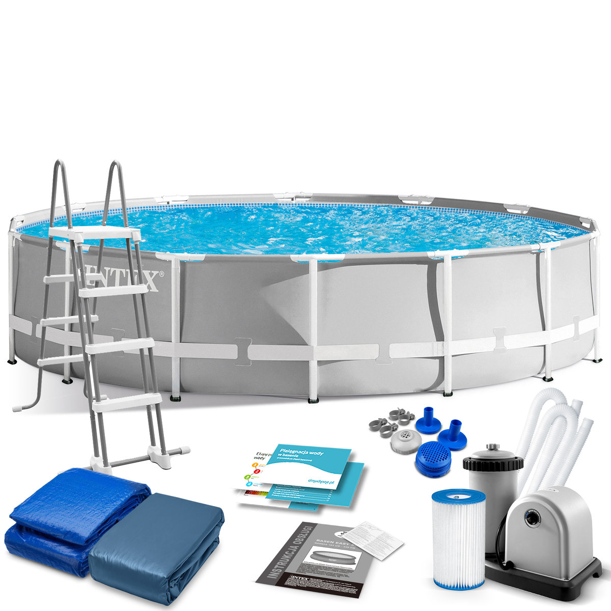 Basen ogrodowy stelażowy z pompą 12V 549x122cm Intex 26732 - Intex ...