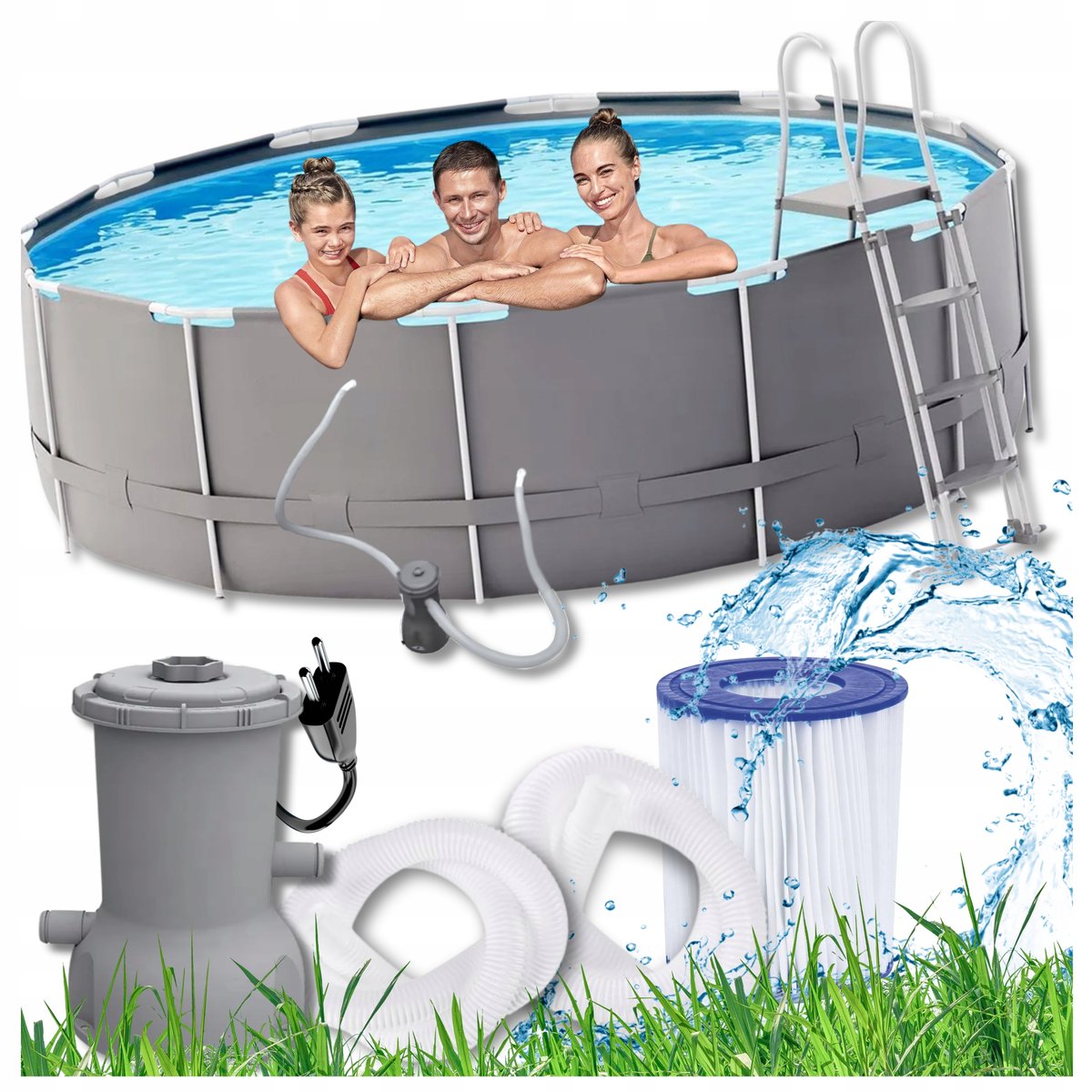 BASEN SelectPools STEEL PRO MAX OGRODOWY Stelażowy 427x122cm DRABINKA ...