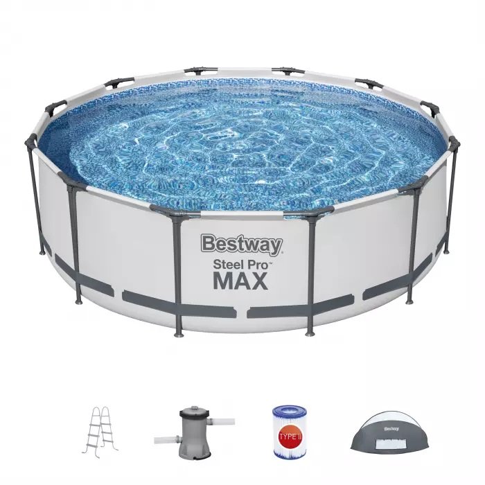 Basen stelażowy Steel Pro Max z pompą 366 x 100cm Bestway 5619N - Bestway | Sklep EMPIK.COM