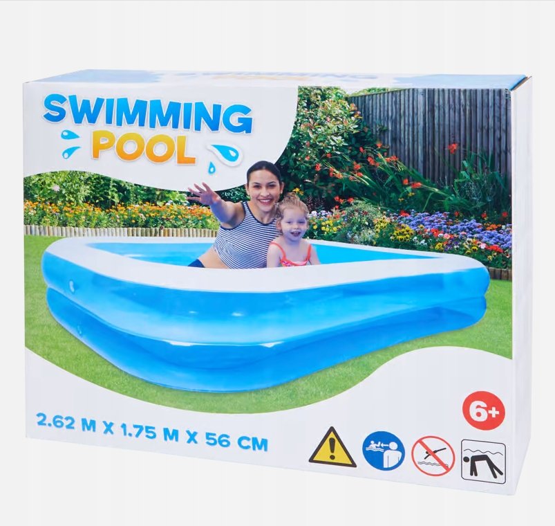 Basen XXL - OWALNY 770 litrów 262 x 175 x 56 cm - Dmuchany Basen do ...