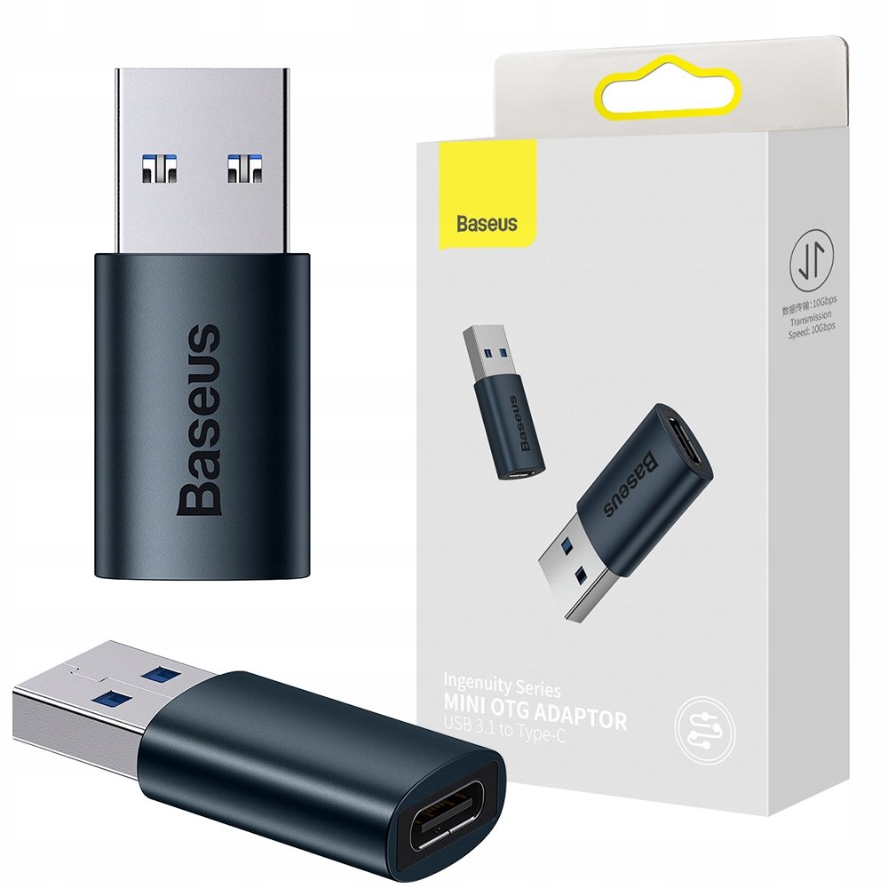 BASEUS ADAPTER PRZEJŚCIÓWKA OTG PRZESYŁ DANYCH ŁADOWANIE USB-C do USB-A ...
