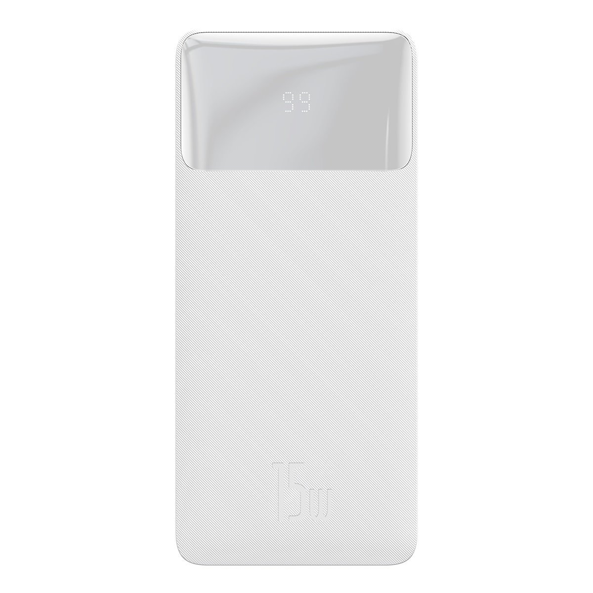 Baseus Bipow powerbank z wyświetlaczem 10000mAh 15W biały (Overseas Edition) + kabel USB-A ...