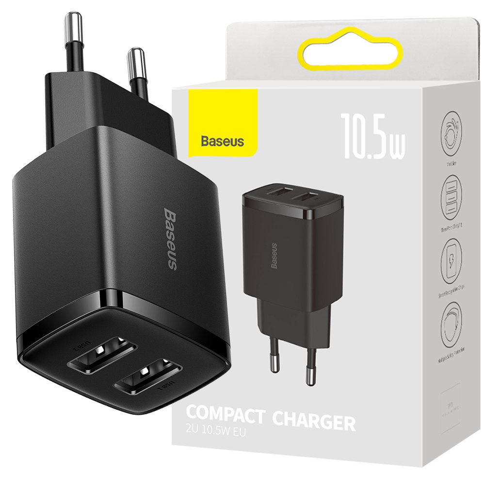 Baseus Compact Ładowarka Sieciowa 2X Usb 10.5W - Baseus | Sklep EMPIK.COM