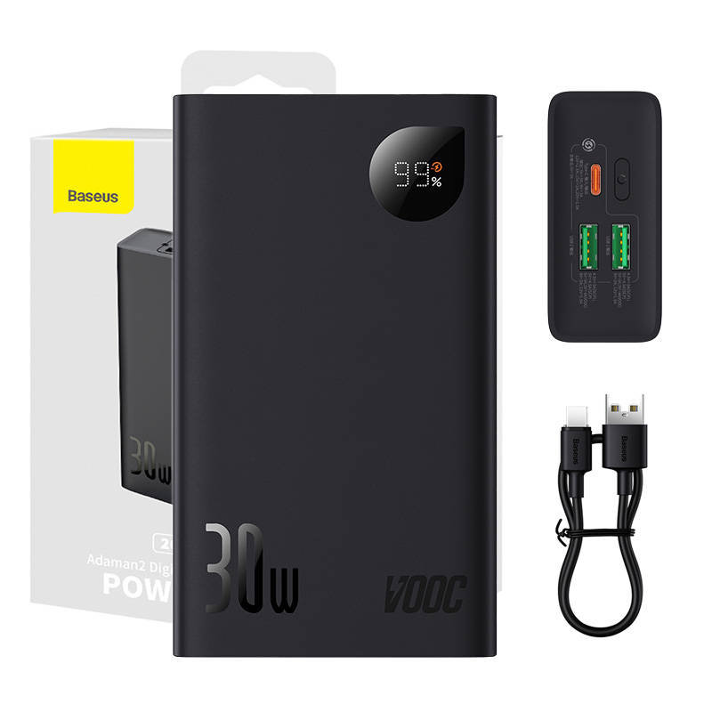 BASEUS PPAD050001 Powerbank Adaman 2 20000mAh 3xUSB USB-C 30W czarny ... BASEUS PPAD050001 Powerbank Adaman 2 20000mAh 3xUSB USB-C 30W czarny ...