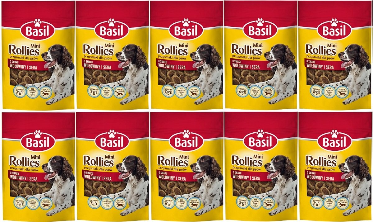 BASIL Przysmaki dla psów Mini Rollies wołowina z serem 140g x 10szt ...