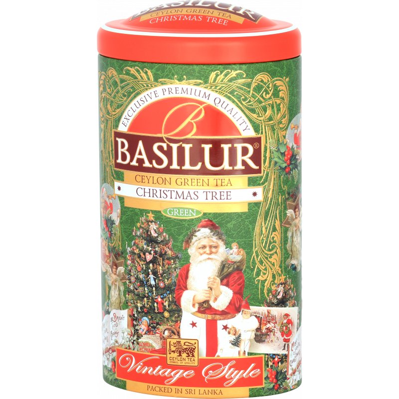 Basilur CHRISTMAS TREE zielona herbata CEJLOŃSKA wiśnia jabłko mango ...