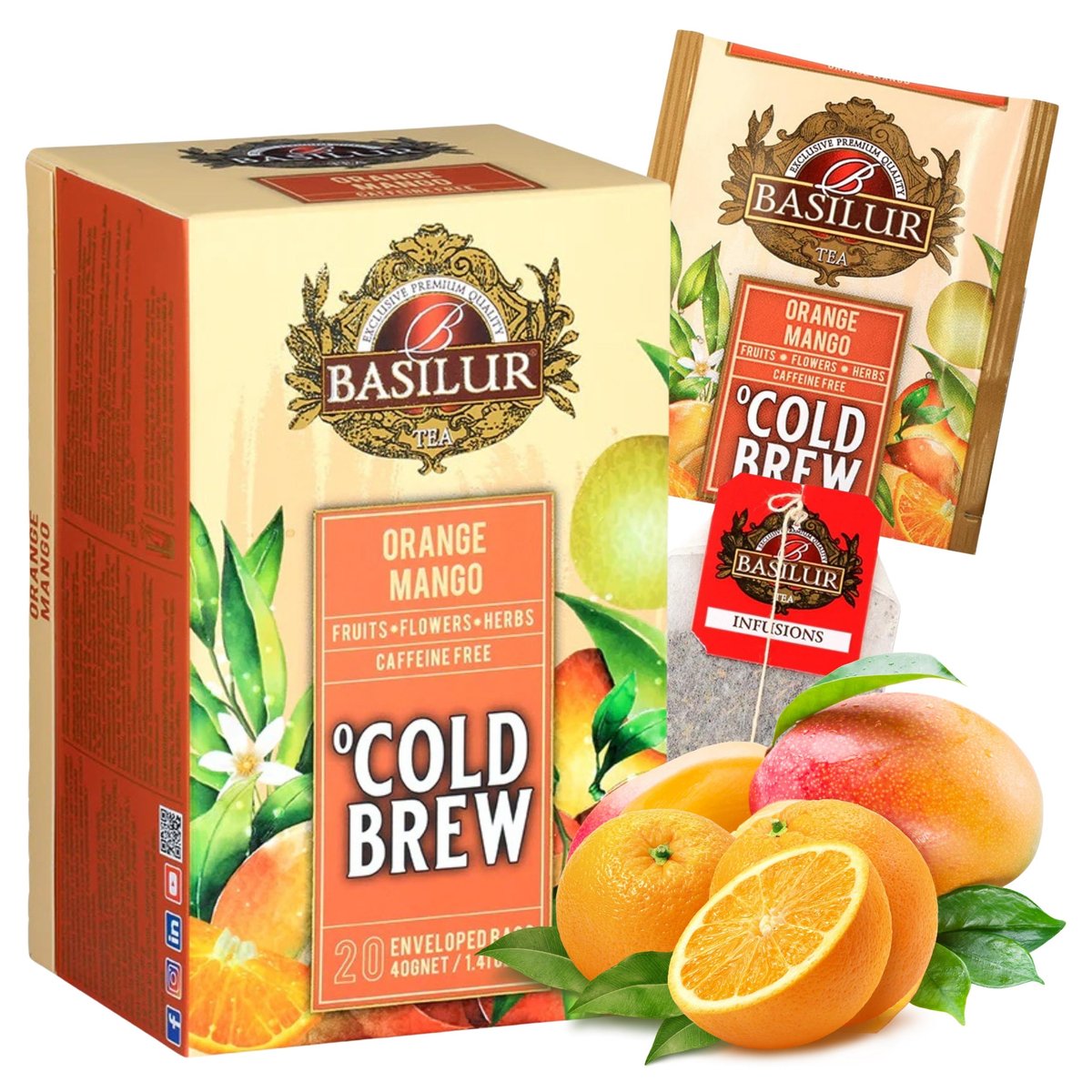 BASILUR Cold Brew - Owocowa herbata bezkofeinowa z aromatem mango i ...