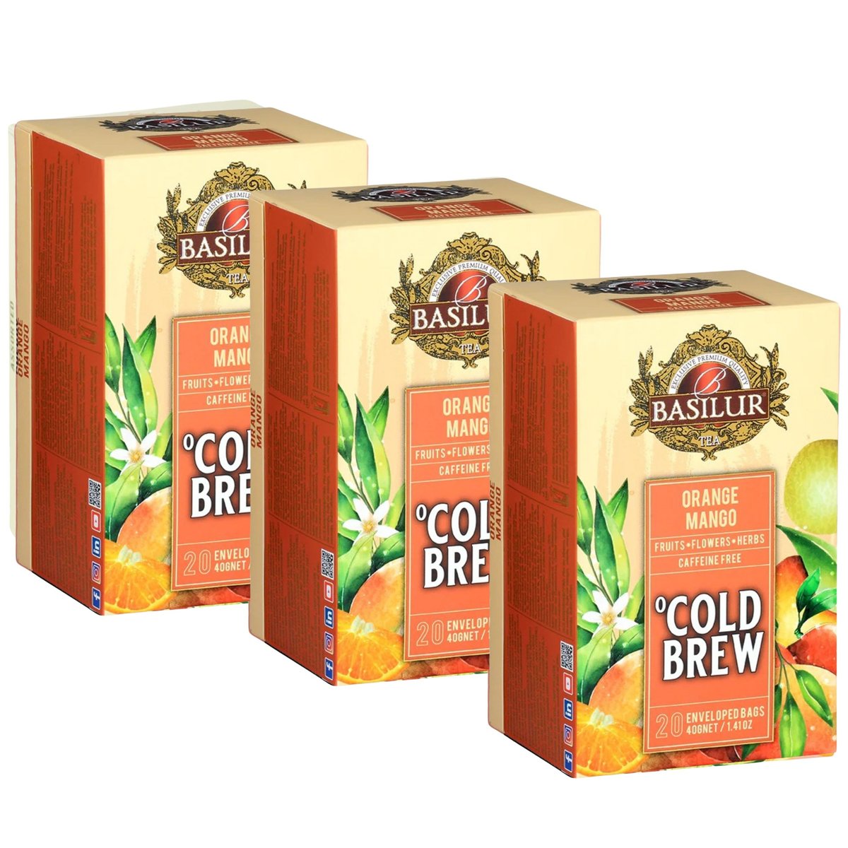 BASILUR Cold Brew - Owocowa herbata bezkofeinowa z aromatem mango i ...