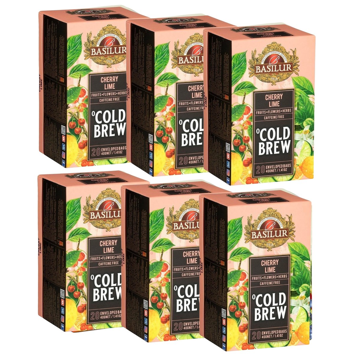 BASILUR Cold Brew - Owocowa herbata bezkofeinowa z aromatem wiśni i ...