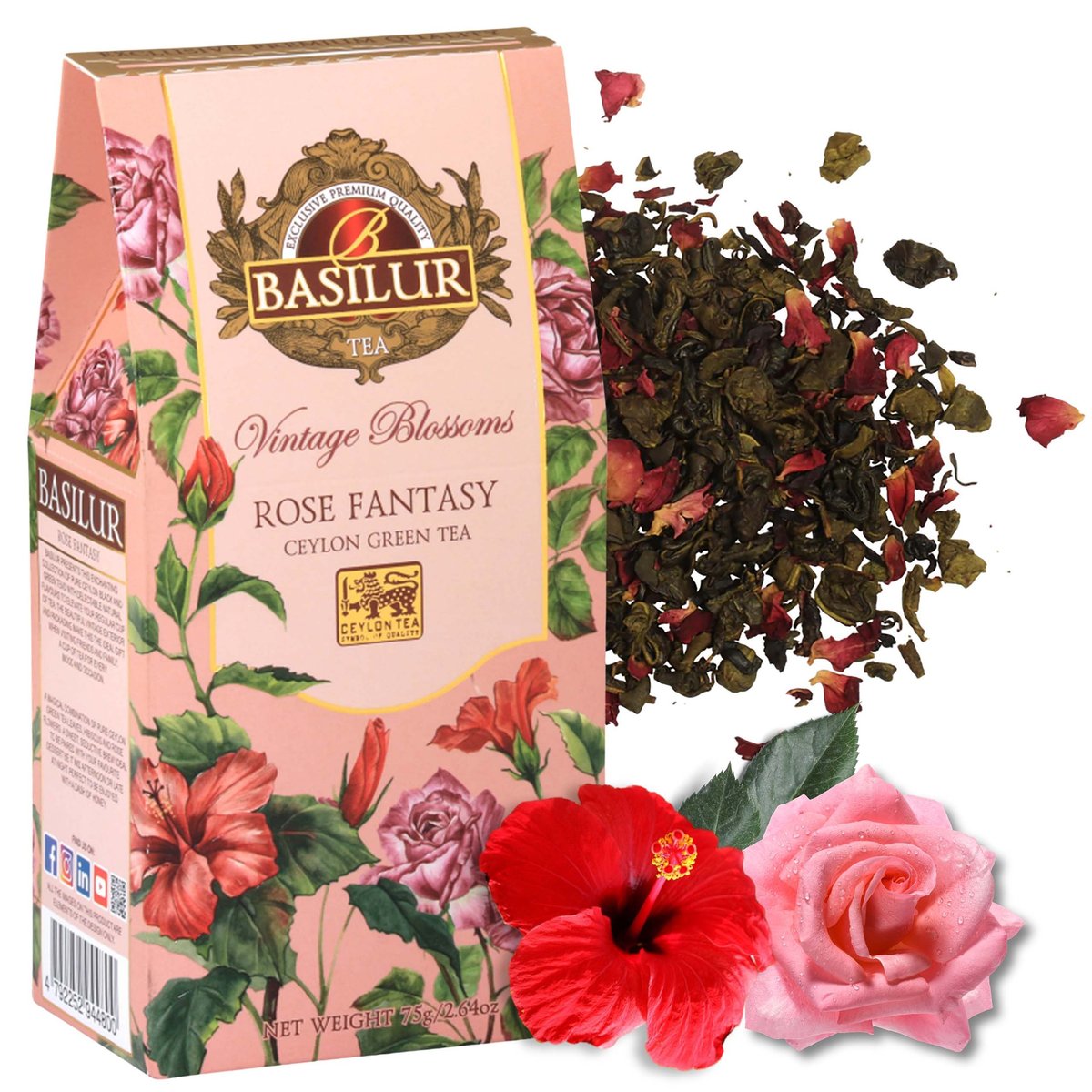 BASILUR VINTAGE BLOSSOMS - Rose Fantasy Zielona herbata liściasta z ...