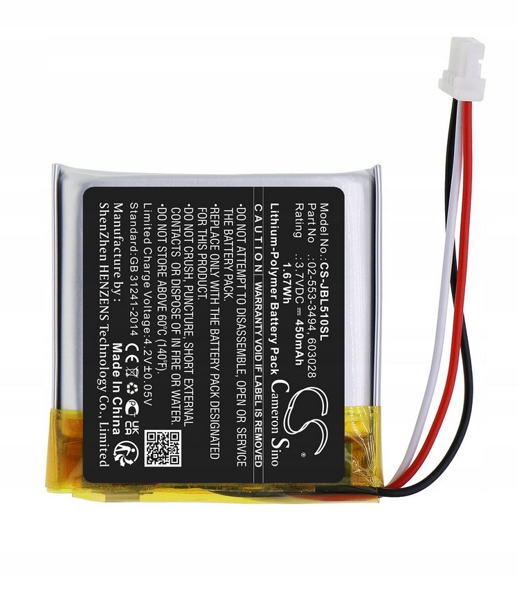BATERIA AKUMULATOR 603028 3,7V DO SŁUCHAWEK JBL TUNE 510BT 1174 - Inna ...