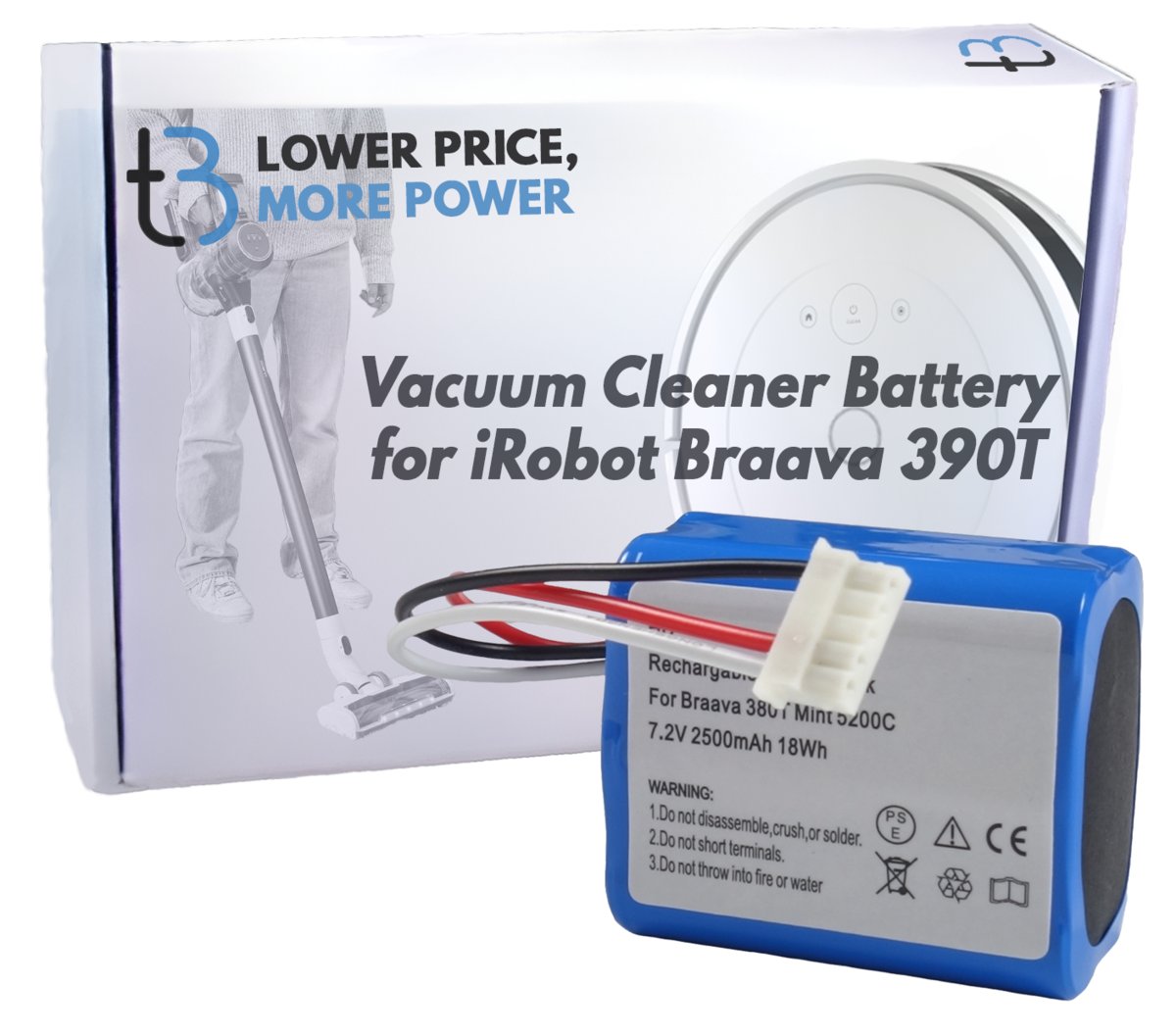Bateria Akumulator do iRobot Braava 390T Mint 5200C 2500 mAh 7,2V Ni-Mh ...