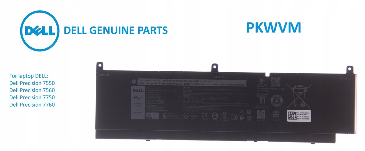 Bateria DELL Precision 7550 7560 7750 7760 MODEL: PKWVM - Inna marka ...