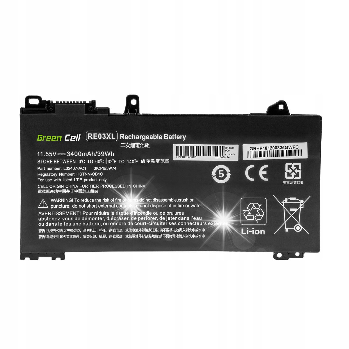 Bateria RE03XL HSTNN-OB1C HSTNN-DB9A HP ProBook 430 440 445 450 455 G6 ...
