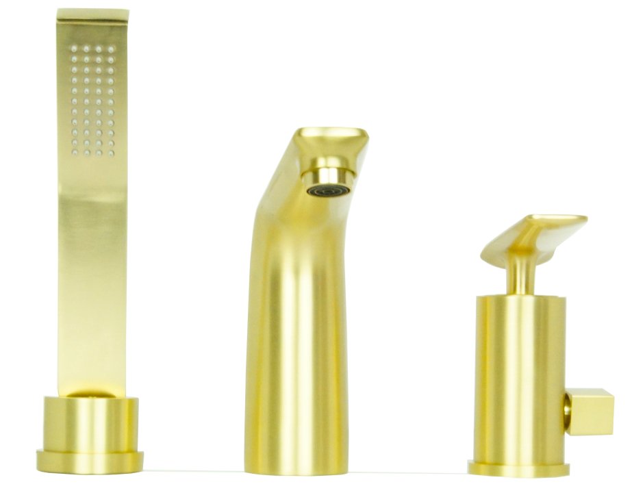 Bateria Wannowa 3-Otworowa Złoto Szczotkowane Vero - Granitan | Sklep ...