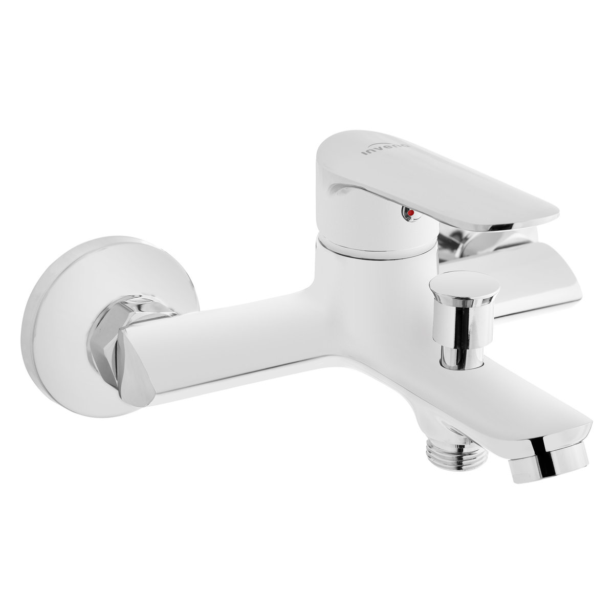 Bateria wannowa jednouchwytowa ścienna Invena Esla srebrna - INVENA ...