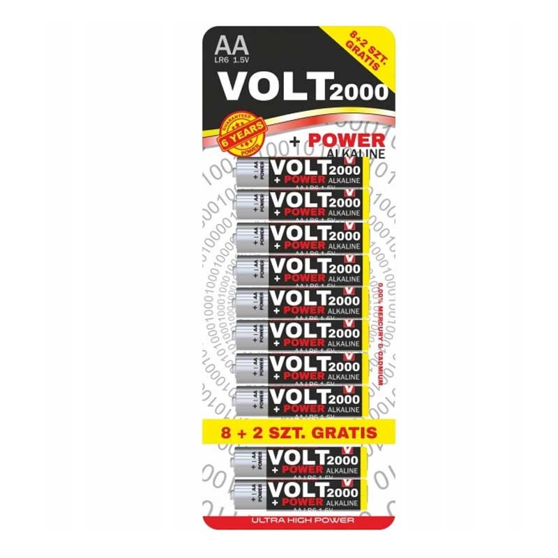 Baterie alkaliczne Volt2000 AA (R6) 10 szt. - Volt | Sklep EMPIK.COM