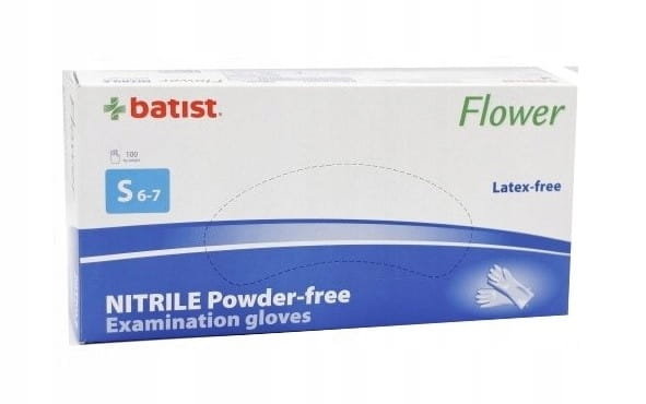 Batist - Rękawice nitrylowe FLOWER, S, 100 Szt. | Sklep EMPIK.COM