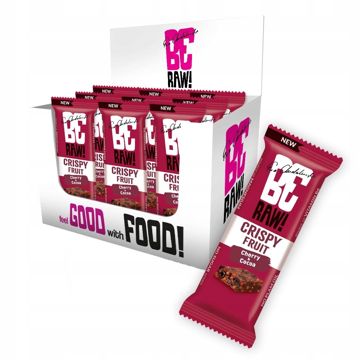 Baton proteinowy BERAW Crispy Fruit Wiśnia-kakao 15 x 40 g - Inna marka ...