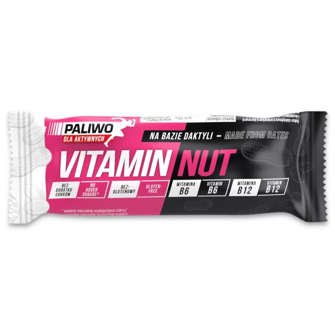 Baton Vitamin NUT Z Witaminami B6 I B12 Bezglutenowy 50 g - Paliwo DLA ...