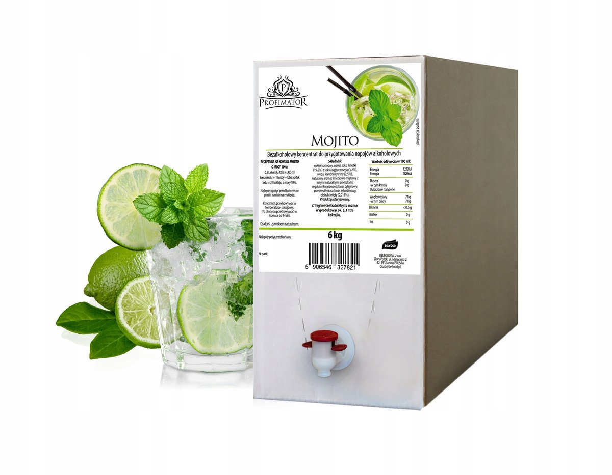Baza do drinków i koktajli PROFIMATOR MOJITO Bag in box 6kg ...