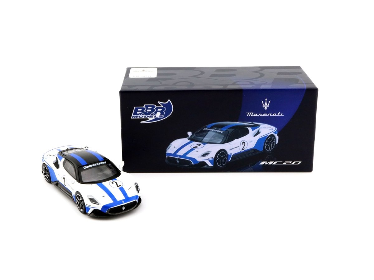 BBR MODELS Maserati MC20 #2 White / Blue 1:64 - BBR | Sklep EMPIK.COM
