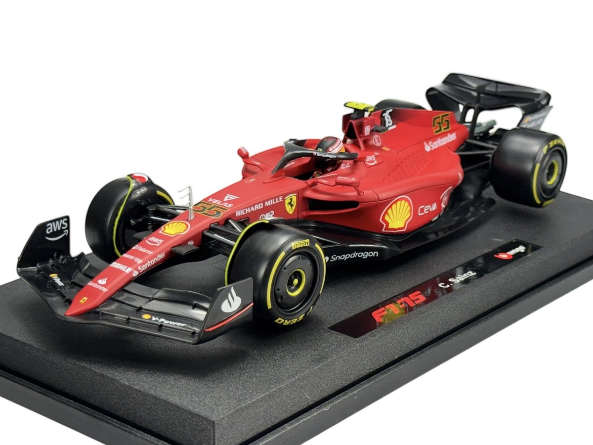 Bburago 2022 Ferrari Racing F1-75 #55 Carlos Sainz 1:18 16811 - Bburago ...