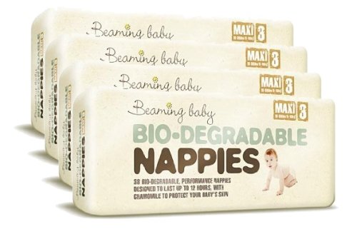 Beaming Baby, Ekologiczne pieluszki jednorazowe, rozmiar 3, Maxi, 7-11 ...