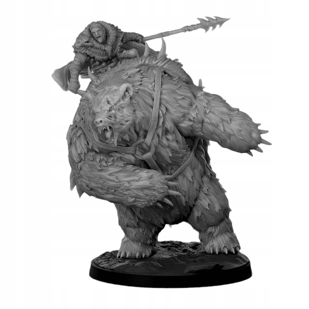 Bear Raider Atakujący Jeździec Figurka 14k + BONUS do DND D&D druk 3D ...