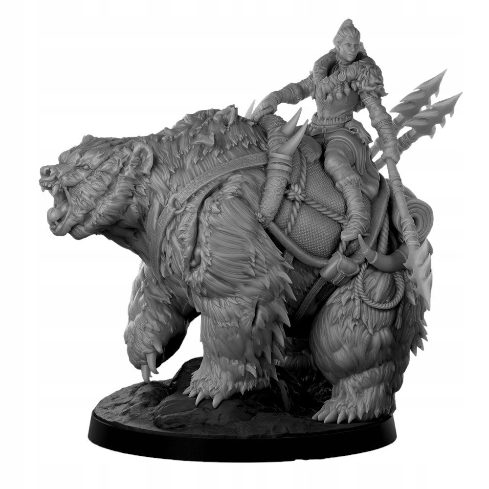 Bear Raider Niedźwiedzi Jeździec Figurka 14k + BONUS do DND D&D druk 3D ...