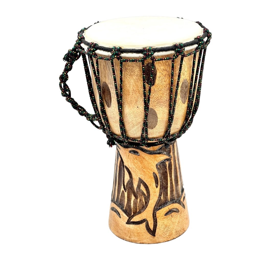 Bęben Bębenek Drewniany Rzeźbiony Djembe Instrumenty Muzyczne Prezent ...