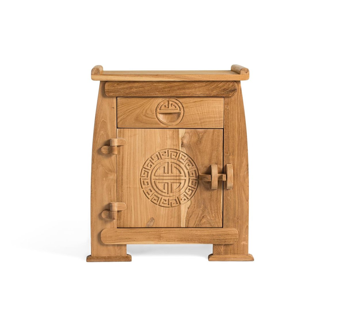 Bedside table in solid teak wood, 60 cm high - giner and colomer ...