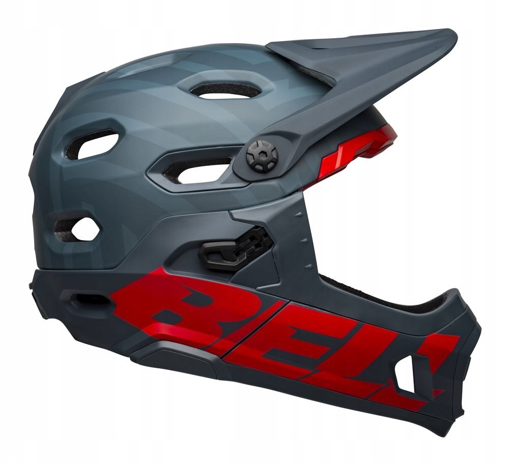 Bell Kask full face BELL SUPER DH MIPS SPHERICAL matte blue crimson roz ...