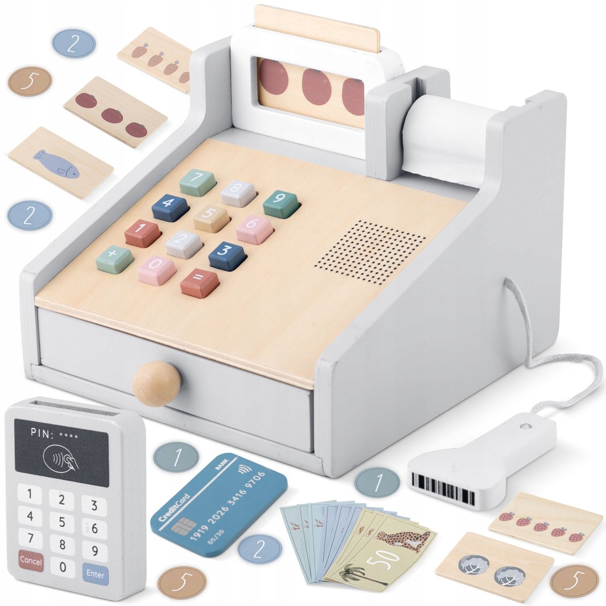 Bemi Drewniana Kasa Fiskalna Skaner Terminal Karta Pieniądze Jakość - Bemi | Sklep EMPIK.COM