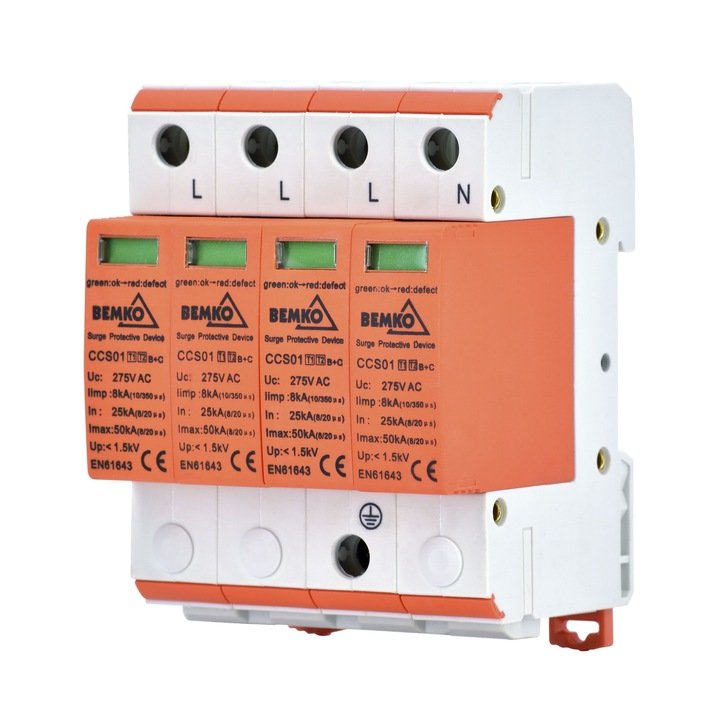 BEMKO A50-CCS01-4P-B+C OCHRONNIK PRZEPIĘĆ 4P 8kA(10/350) KLASA T1+T2 (B ...