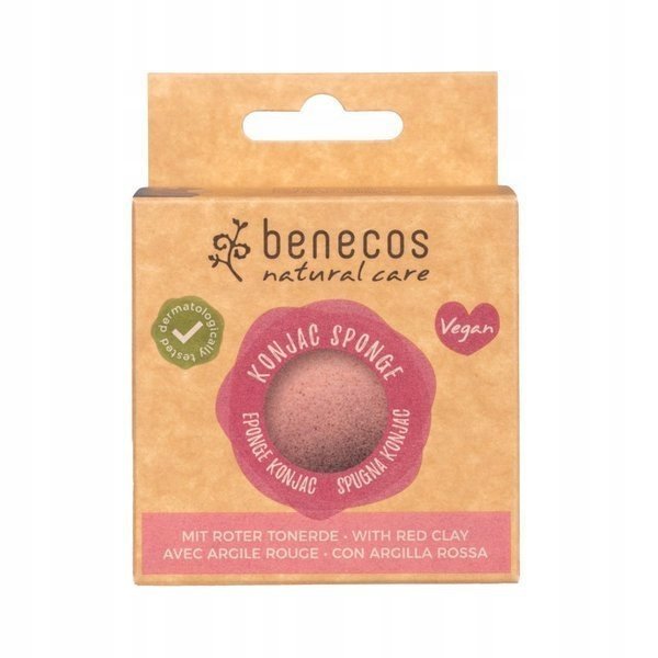 BENECOS Gąbka konjac z czerwoną glinką | Sklep EMPIK.COM