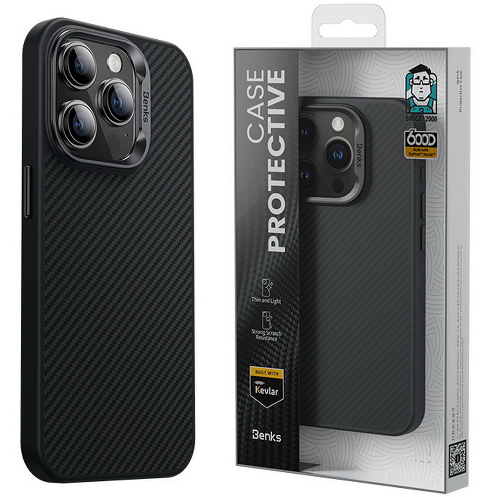 Benks Mocne Etui Carbon Kevlar Case 600d Magnetyczne Magsafe Iphone 15