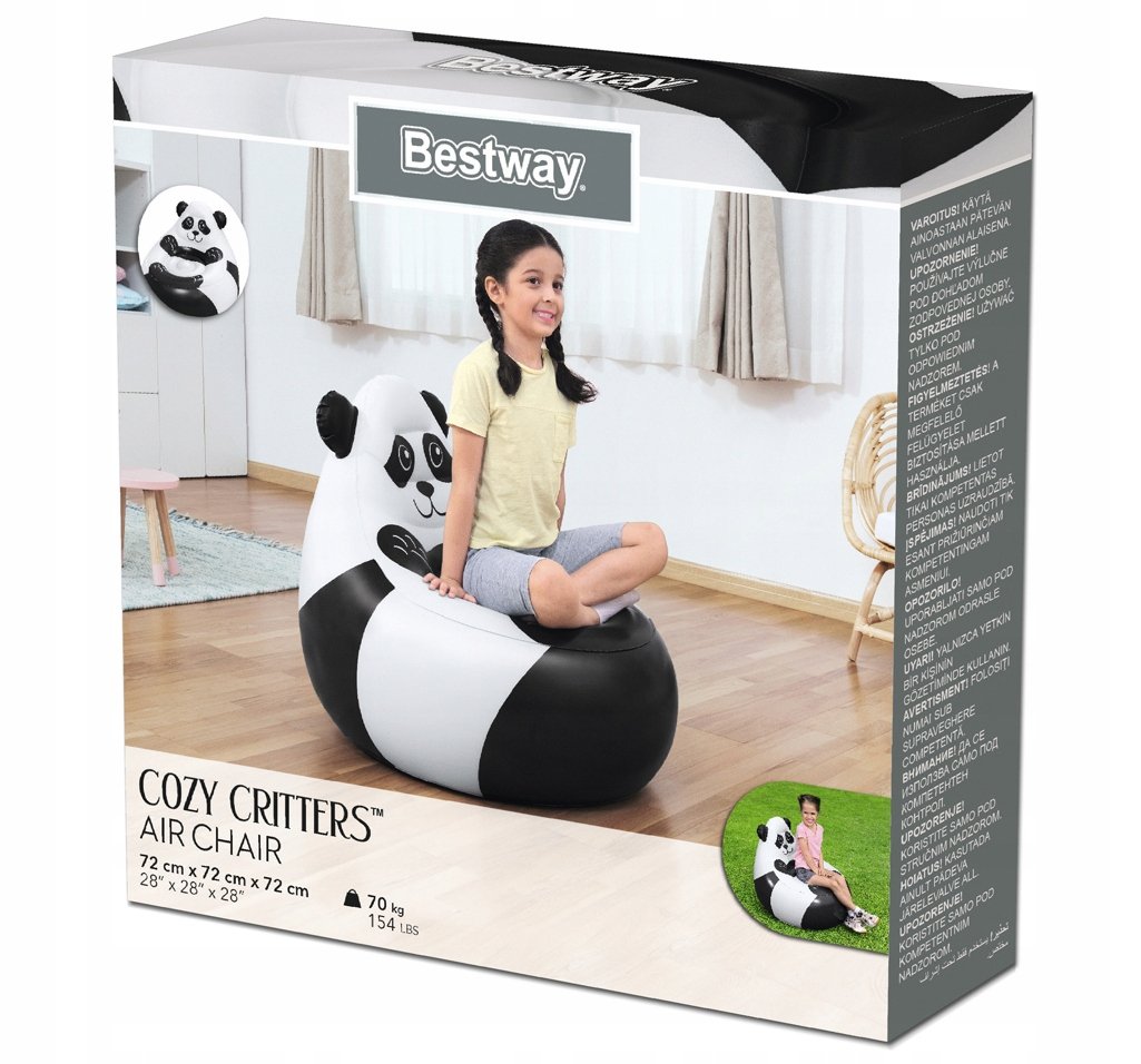 BESTWAY Dmuchany fotel pufa dla dzieci PANDA 72 x 72 x 64 cm 75116 583 ...