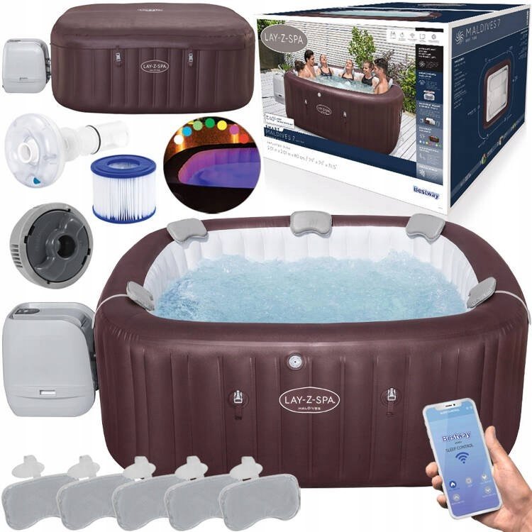 Bestway Lay-z-Spa Maldives Pro7 2025 WiFi aplikacja LED 5-7os6001U ...