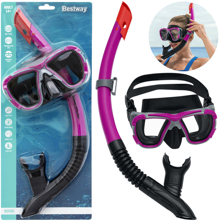 Bestway Maska z rurką do nurkowania pływania 24021 - Inna marka | Sport ...