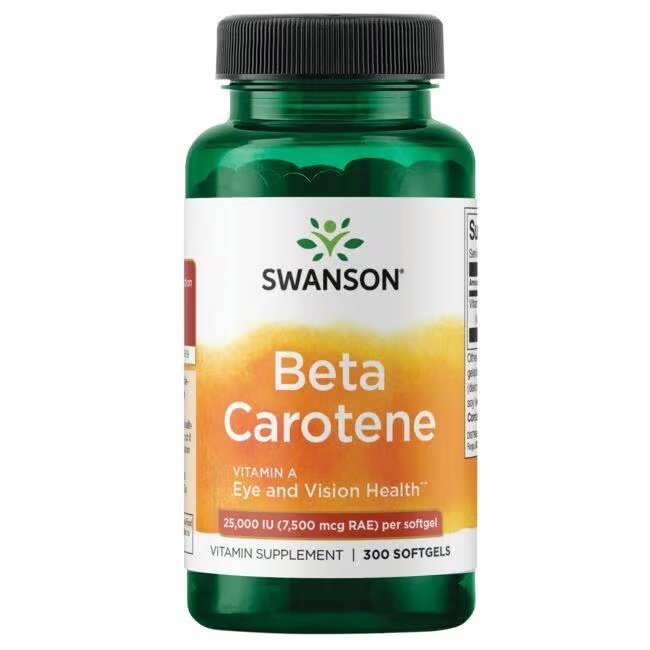 Beta-karoten 25000 j.m. 300 kapsułek - wsparcie wzroku Swanson Health ...