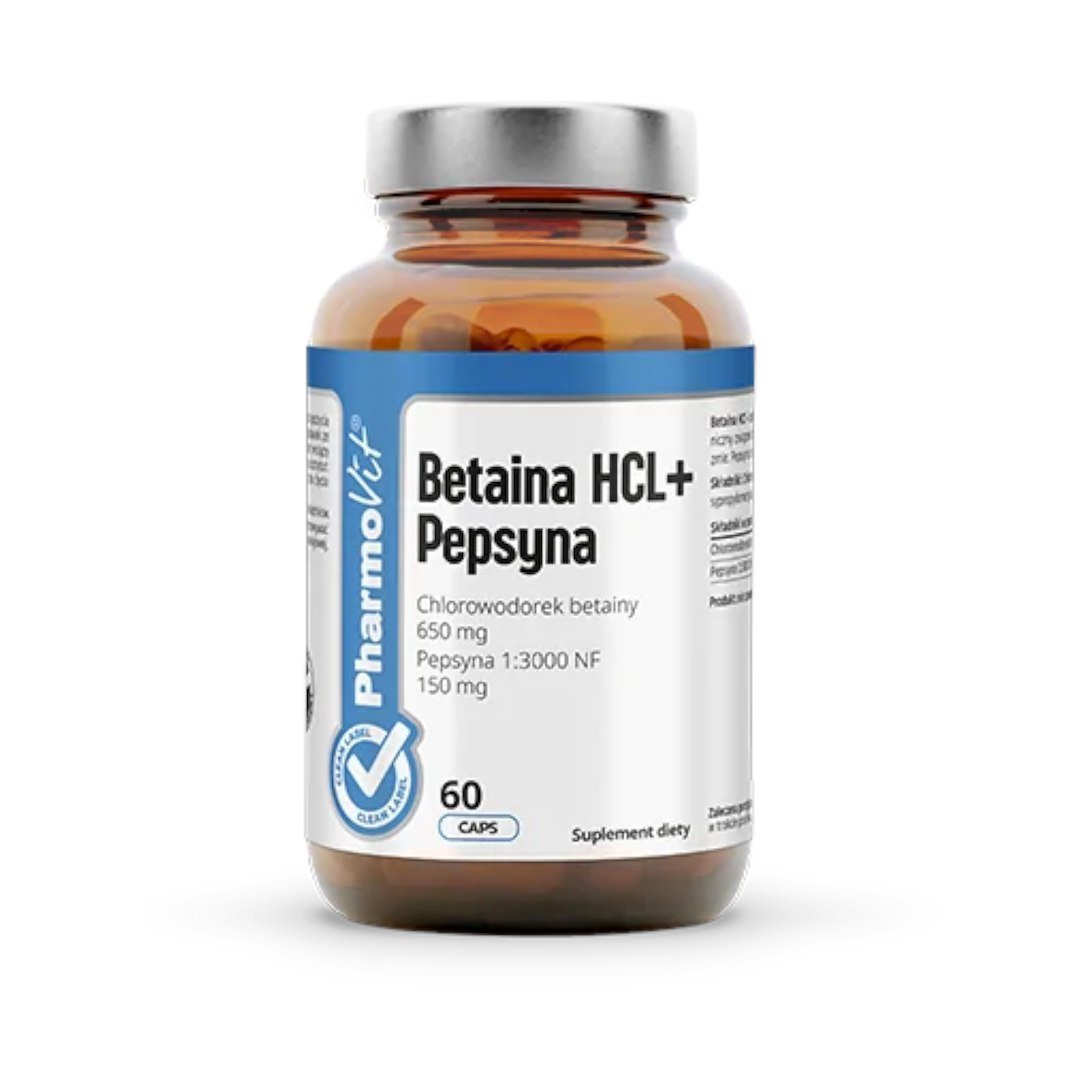 BETAINA + PEPSYNA BEZGLUTENOWA 60 KAPSUŁEK - PHARMOVIT (CLEAN LABEL ...