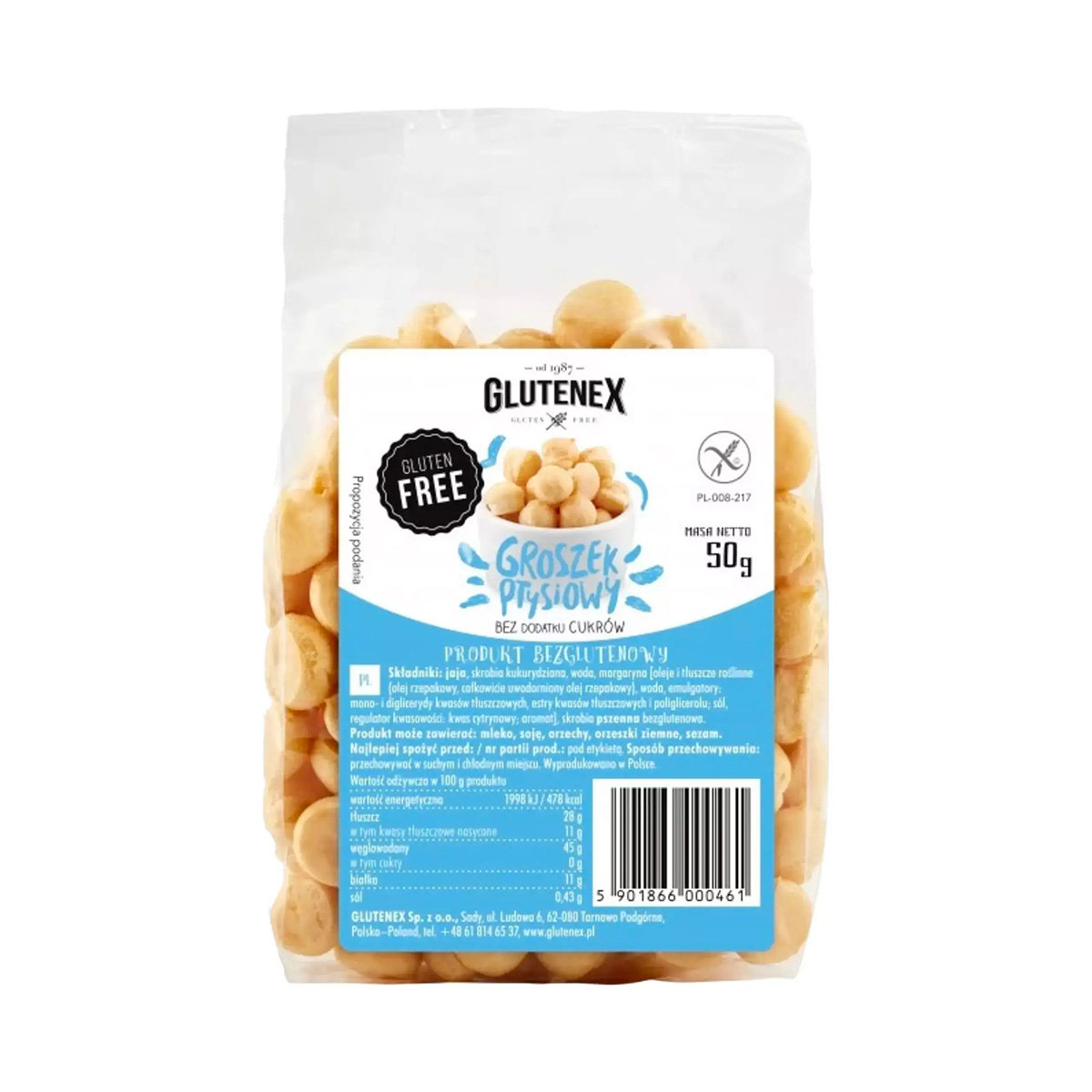 Bezglutenowy groszek ptysiowy bez cukru 50 g Glutenex - GLUTENEX ...