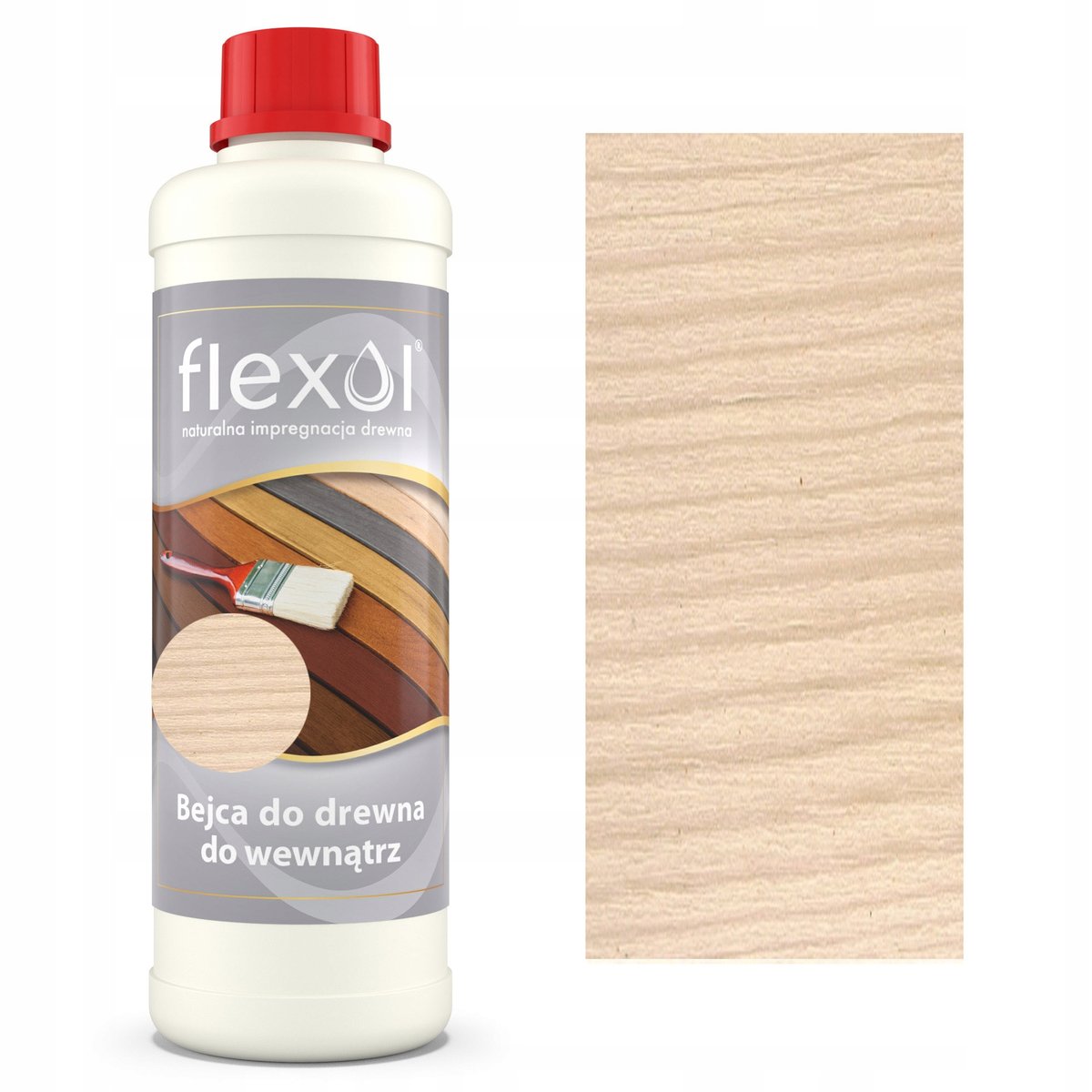 Beżowa Bejca Do Drewna Wewnętrzna Ekologiczna Beż 0,5L Flexol 500Ml ...