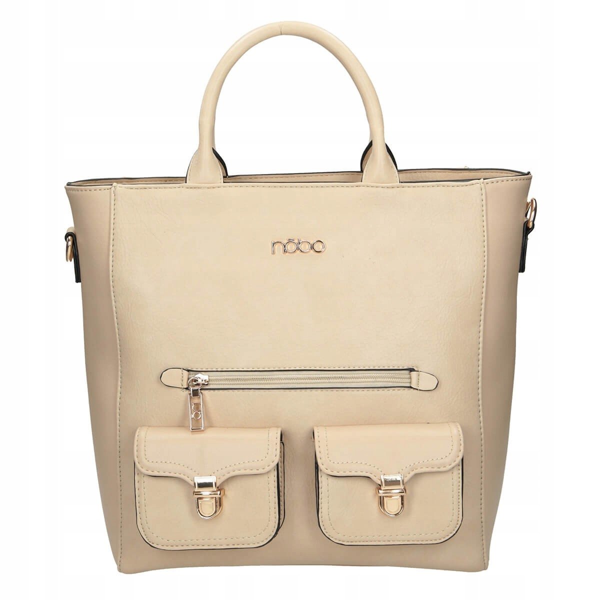 Beżowa Shopperka Nobo Z Kieszonkami Na Zatrzask - Nobo | Moda Sklep EMPIK.COM