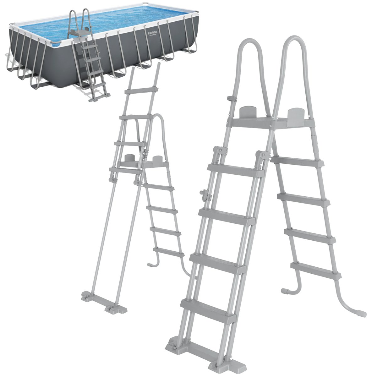 BEZPIECZNA STABILNA DRABINA BASENOWA BESTWAY 56475 do basenu SCHODY ...